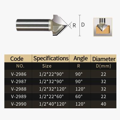 China Customizable Carving CNC Wood Bit Carbide Wood End Mill 2 Flute 3D V Bit For Cnc Router for sale