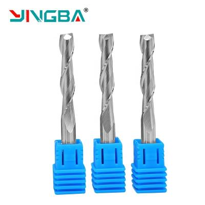 China Yingba Two Flutes End Milling Cutter Woodworking Spiral Cutter Engraving Machine Tool CNC Router Tools for sale