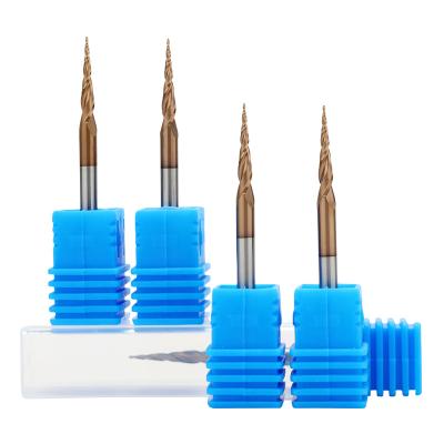 China Tialn Coated Spiral Wood Carving Bits Alloy Straight Shank Rotary Tool Wood Carving Bits for sale