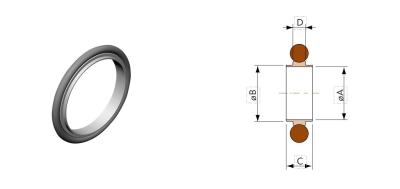 China 150℃ Viton 80℃ NBR KF Centering Ring With O-Ring Viton And NBR for sale