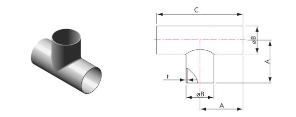 Quality BA Or Blasting Surface Treatment Vacuum Tee For Vacuum System for sale