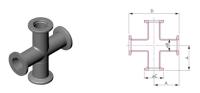 Quality KF16 KF25 KF40 KF50 4 Way Crosses For Vacuum System for sale