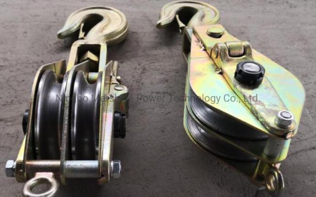 Aluminum Iron Both Side Opening Dual-Sheave Cable Stringing Block Hoisting Tackle