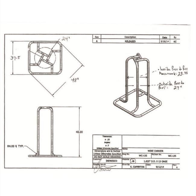 Heavy Duty Wire Transport High Strength Square Base Welded Steel Coil Carrier