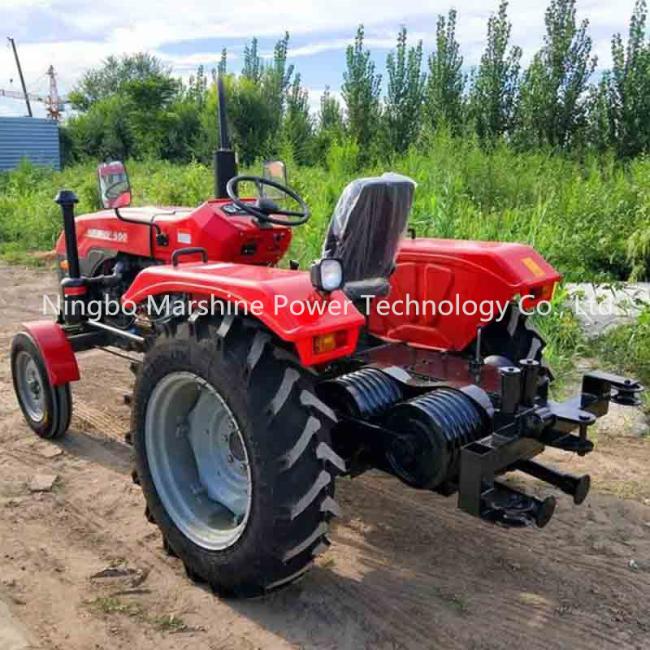 Transmission Line Double Drum Power Walking Tractor Drawn Winch Machine