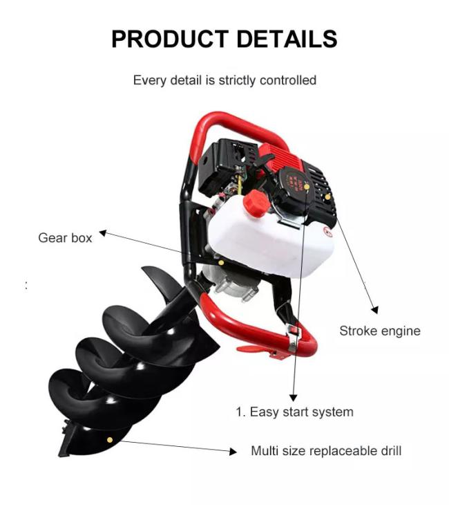Garden 52cc Gasoline Earth Auger Digging Hole Machine Ground Drill Earth Auger