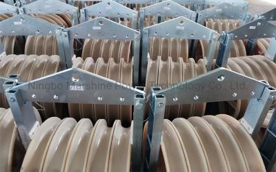 China 1160mm Large Diameter Stringing Block With Nylon Sheave Lifting Cable Pulley Electric Block for sale