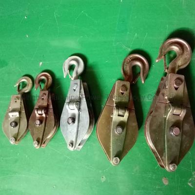 China Casting Steel 8 Ton Snatch Block Wheel Double Tackle Pulley For Cable Pulling And Lifting for sale