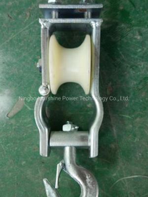 China Heavy Duty Nylon Sheave Dual-Stringing Block Conductor Cable Pulley Block for sale