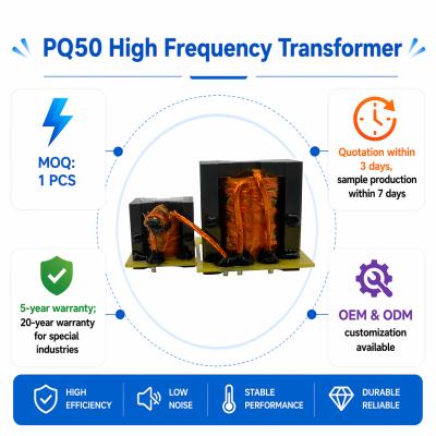China Stable Industrial PQ5050 High Frequency Transformer for High Power Supply Unit for sale