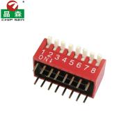China 8 Position Piano Type DIP Switch Right Angle Through Hole SPST Red PCB Code Switch for sale