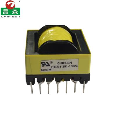 China Horizontal Pin Type ETD34 High Frequency Flyback Transformer For Solar Inverter UPS EV Chargers for sale