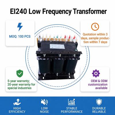 China 50kVA 80kVA 100kVA Power Three Phase Transformer EI240 For Industrial Inverters for sale