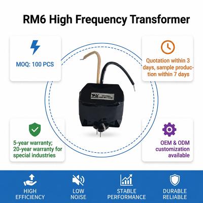 China Custom Low Loss RM6 High Frequency Transformer for Professional Power Supply for sale