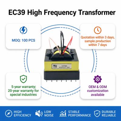 China Compact Efficient EC39 HF Power Transformer Low DCR Stable Power Supplies for sale