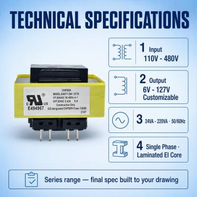 China Low Noise Silicon Steel EI48 Lamination Transformer for Industrial Power for sale
