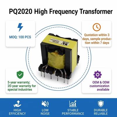 China Low Loss Custom PQ2020 High Frequency Transformer for Stable Switching Device for sale