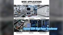 Custom EE64 High Frequency Transformer for Power Systems