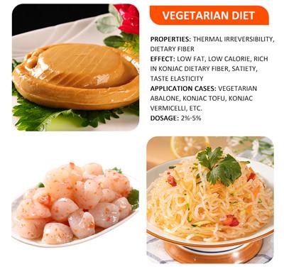 Cina 37220-17-0 la gomma Konjac organica Glucomannan spolverizza di grande viscosità per cucinare in vendita