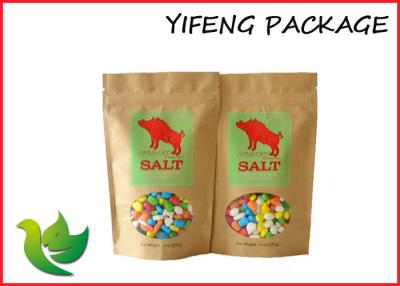 Cina La carta kraft Risigillabile della cima dello zip sta sul sacchetto con la chiara parte anteriore della finestra in vendita