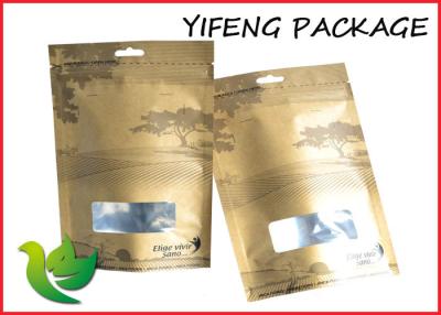 Cina La carta kraft Risigillabile della chiusura lampo sta sulla finestra trasparente del sacchetto per alimento in vendita