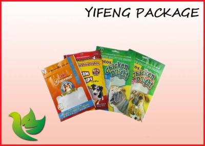 Cina Borsa dell'alimento per animali domestici del rinforzo del fondo della serratura della chiusura lampo con stampa e la chiara finestra in vendita