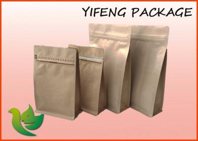 Cina Resistenza dell'ossigeno della scatola del sacchetto del fondo piatto della carta kraft Con lo zip della tasca in vendita