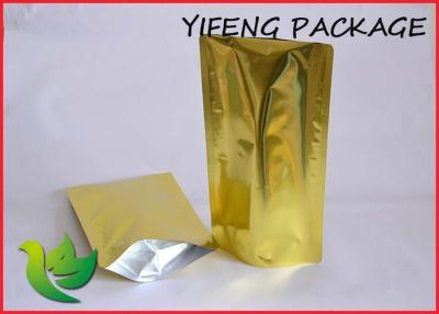 China Plain Ziplock Doy Pack pouch Bags Gold Foil Tear Notch Without Zipper for sale