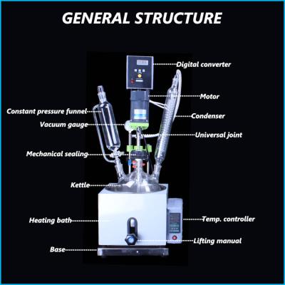 China 5L Laboratory Widely Used One Layer Glass Reactor for sale