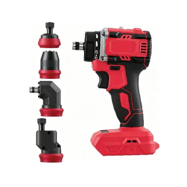 Quality 21V Lithium Brushless Cordless Drill Professional High Torque Electric Drill Tool Set with 4 Adapters and Variable Speed for sale