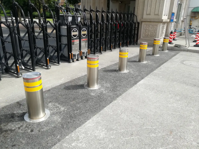 304 Stainless Steel Rising Bollard installation example