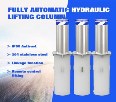중국 적대 차량 완화 (HVM) 빗질 스테인리스 스틸 LED 스트립 자동 수압 보러드 판매용