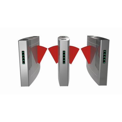China BLDC Motor Flap Gate Turnstile DC24V Acrylic Fingerprint Bi Directional for sale