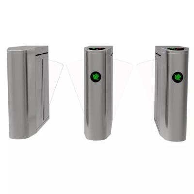 China 304 or 316 Stainless Steel Flap Barrier Gate with 25 to 30 Persons per Minute Flow Rate and 5 Million Cycles Life for sale