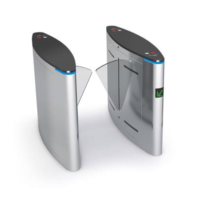 China Fingerprint Reader Flap Barrier Gate with 1s Flap Opening/Closing Time and DC24V Control Voltage for sale