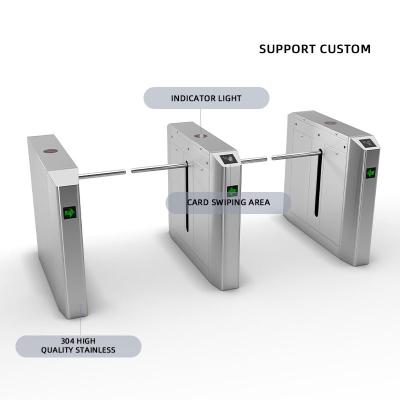 China IP55 RFID Security Gate Access Control Double Moter Bridge Drop Arm Turnstile for sale