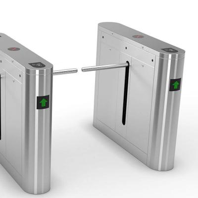 China Luxurious Fingerprint Scanner Drop Arm Turnstile with 24V DC Motor and Anti-Rushing Function for sale