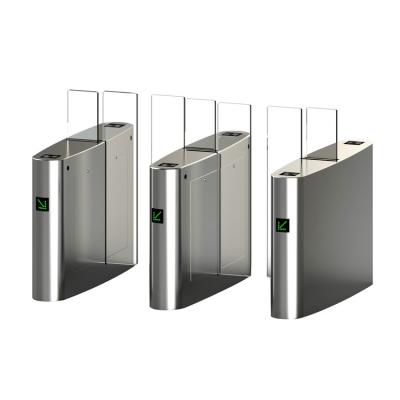 China Waist Height Pedestrian Sliding Turnstile Gate with Clear Acrylic Panel and DC 24V Motor for sale
