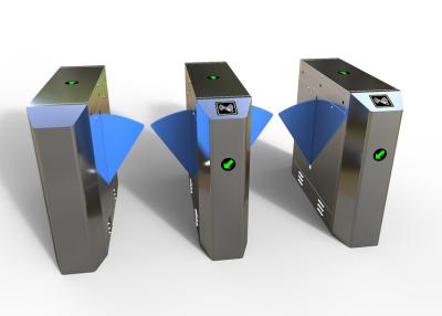 China Pedestrian 27cm Flap Barrier Turnstile Infrared Sensor Anti Trap Voice Prompt for sale