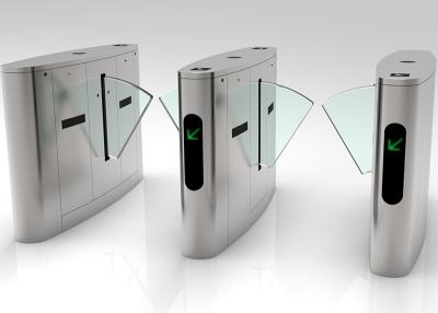 China Multi Lanes Flap Barrier Turnstile IP54 30 Person / Minute Passing Speed Retractable for sale