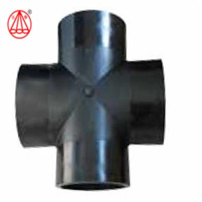 China HDPE Butt Fusion Cross Fittings ,total raw matrial ,black normally for sale