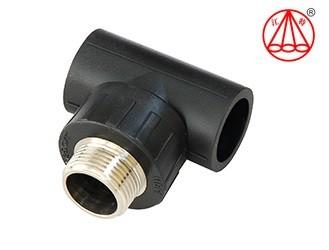 China HDPE Socket Fusion MALE TEE ,total raw matrial ,black normally for sale
