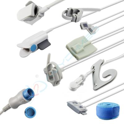Cina Round 7Pin TPU Gray Adult Ear Clip Mindray SpO2 Sensor Cable For Mindray BeneView T8 T5 T6 in vendita
