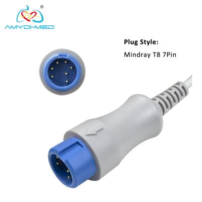 Cina Round 7Pin TPU Gray Adult Ear Clip Mindray SpO2 Sensor Cable For Mindray BeneView T8 T5 T6 in vendita
