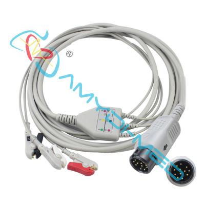 Cina Intorno a 12 perni tappi il cavo paziente della macchina della clip ECG del cavo del cavo 3 di elettrocardiogramma di ECG in vendita