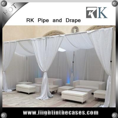 China White chiffon Ceiling Drapes for wedding and party backdrop pipe and drape circle drape kits for sale
