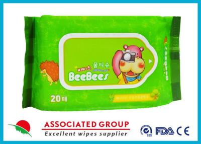 중국 아기를 위한 알콜 자유로운 매끄러운 젖은 조직, 물 - 근거한 아기 닦음 20장 판매용