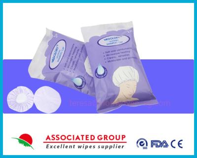China Dispoable Rinse Free Shampoo Cap with Custom Logo Fragrance Free Shelf Date 2 years for sale