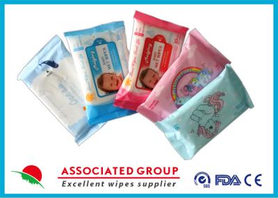 中国 アロエ及びVE Skincareの原料10pcsが付いている芳香の自由な赤ん坊のクリーニングのワイプ 販売のため