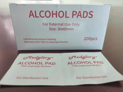 China 200 Pieces 75% Alcohol Cleaning Pads For Disinfectant Facial  And Hand for sale